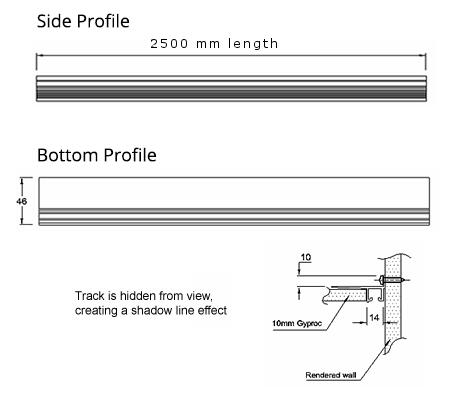 Plaster Rail - Rendered Ceiling Mounted - Picture FX Hanging Systems